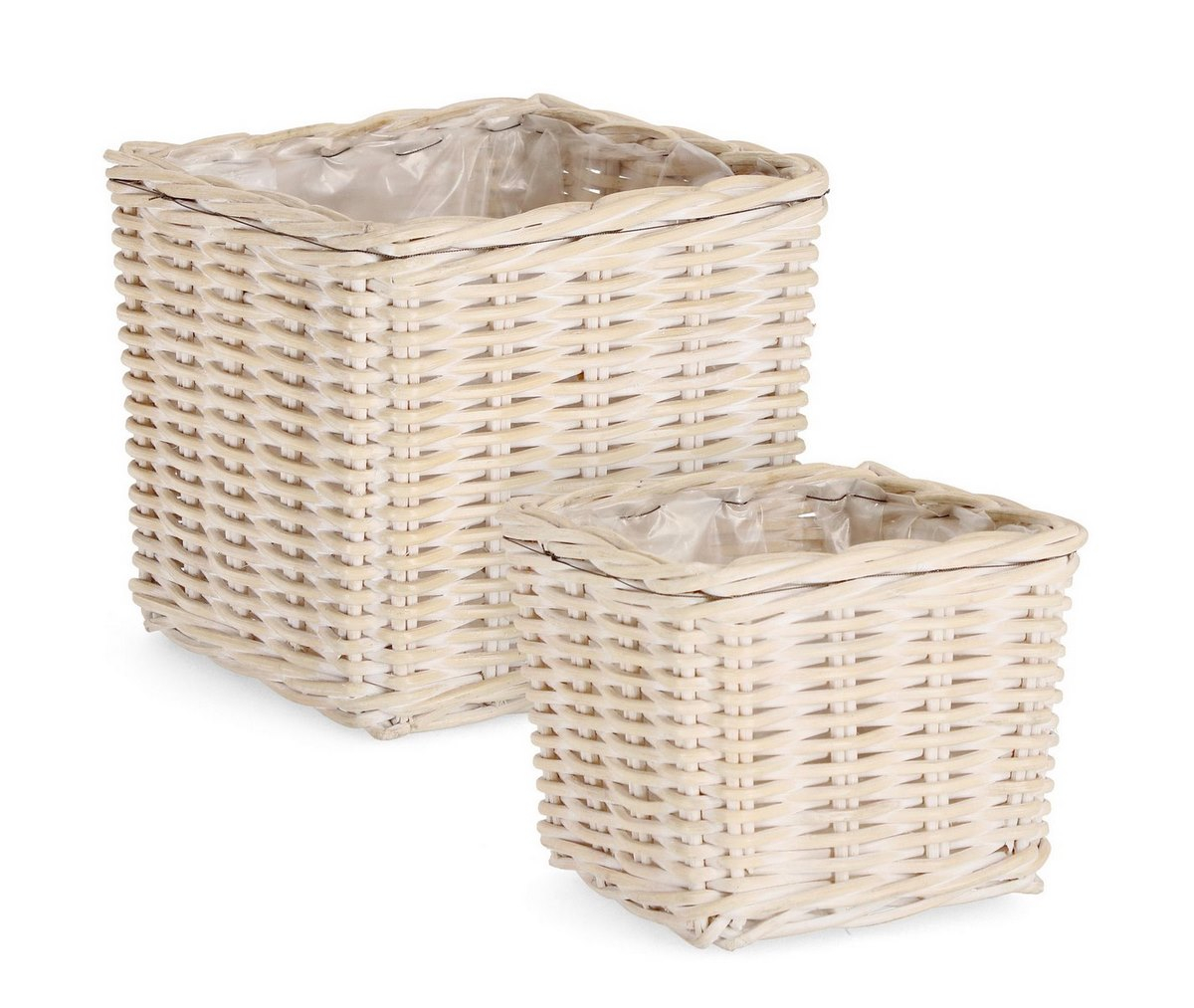 Set 2 cosuri ratan natur Randy 21x21x18 cm, 26x26x24 cm - Decorer