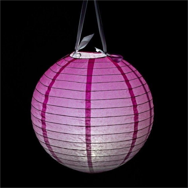 Set 12 felinare roz cu led 30 cm - Decorer