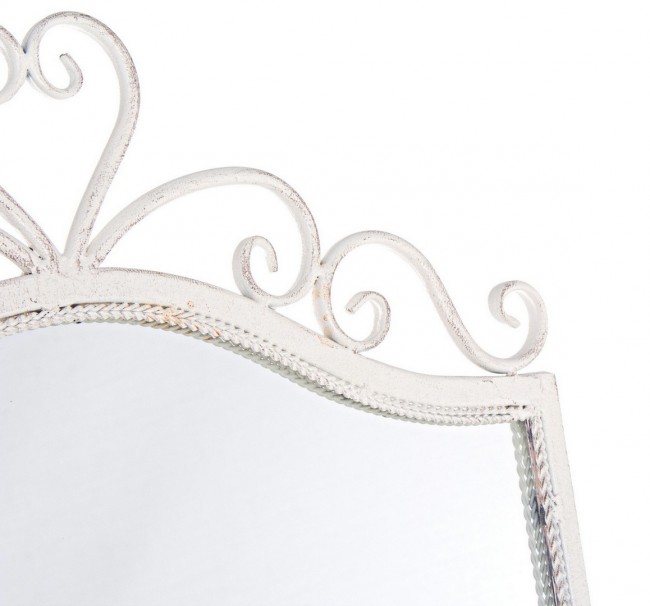 Oglinda podea otel alb patinat Emily 51x50x165 cm - Decorer