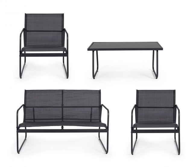 Set mobilier gradina gri antracit Markus 113x72x75 cm - Decorer