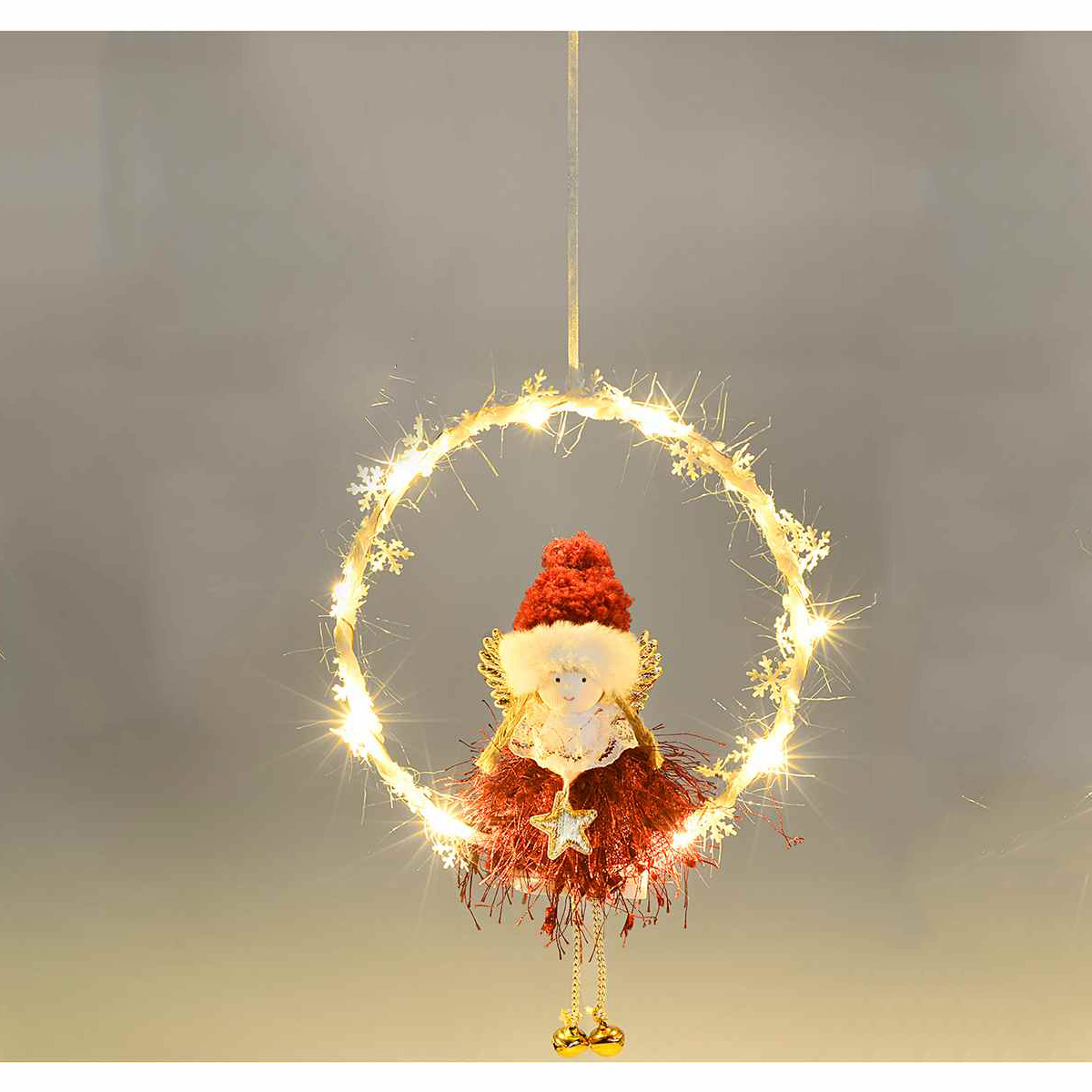 Coronita Inger visiniu cu led 17x23 cm - Decorer