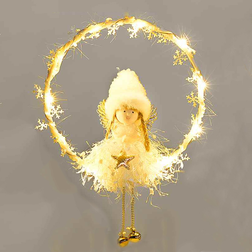 Coronita Inger alb cu led 17x23 cm - Decorer