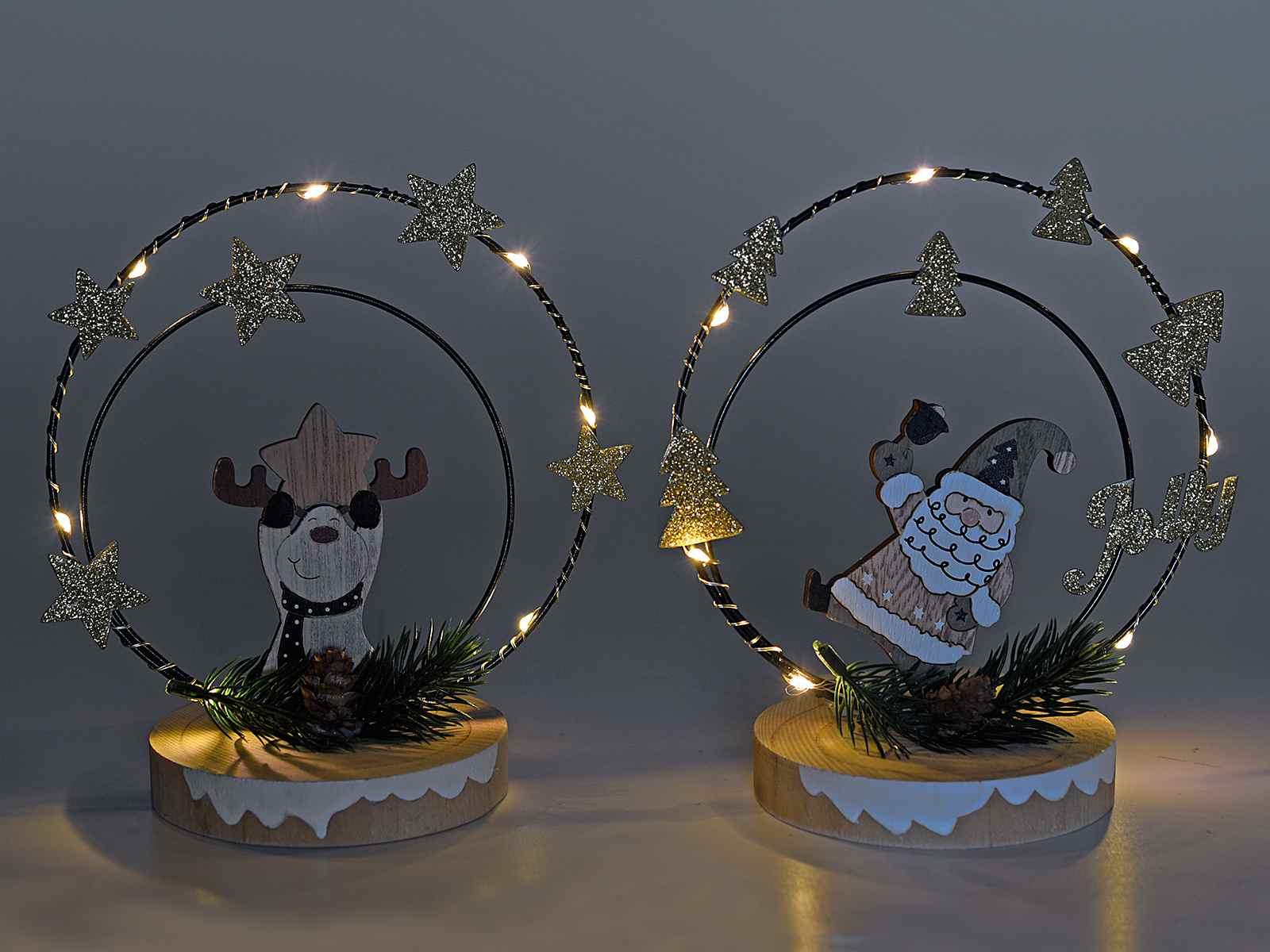 Set 2 decoratiuni Craciun cu led 16x10x17 cm - Decorer