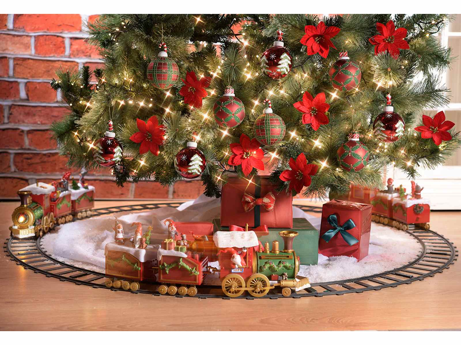 Trenulet Craciun muzical cu led 50x11x16 cm - Decorer