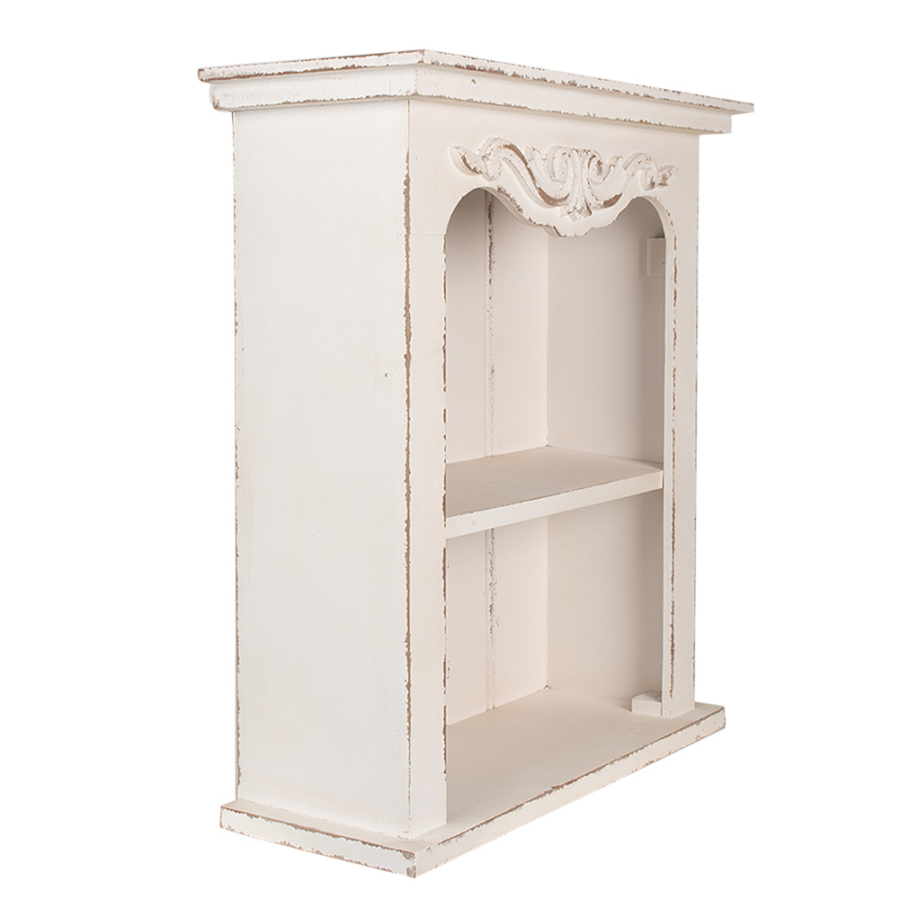 Raft 2 polite lemn alb vintage 51x20x56 cm - Decorer