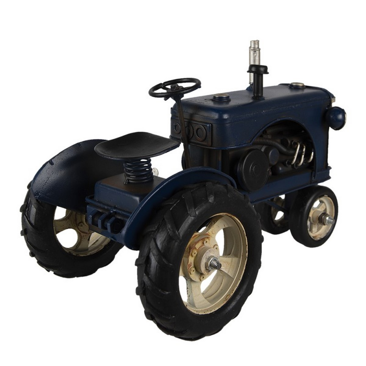 Macheta Tractor metal albastru 25x15x18 cm - Decorer