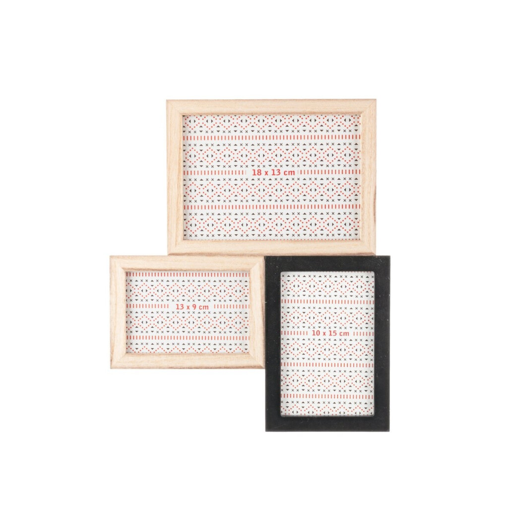 Rama foto de perete din lemn natur negru si sticla Minimal 27 cm x 1.2 ...
