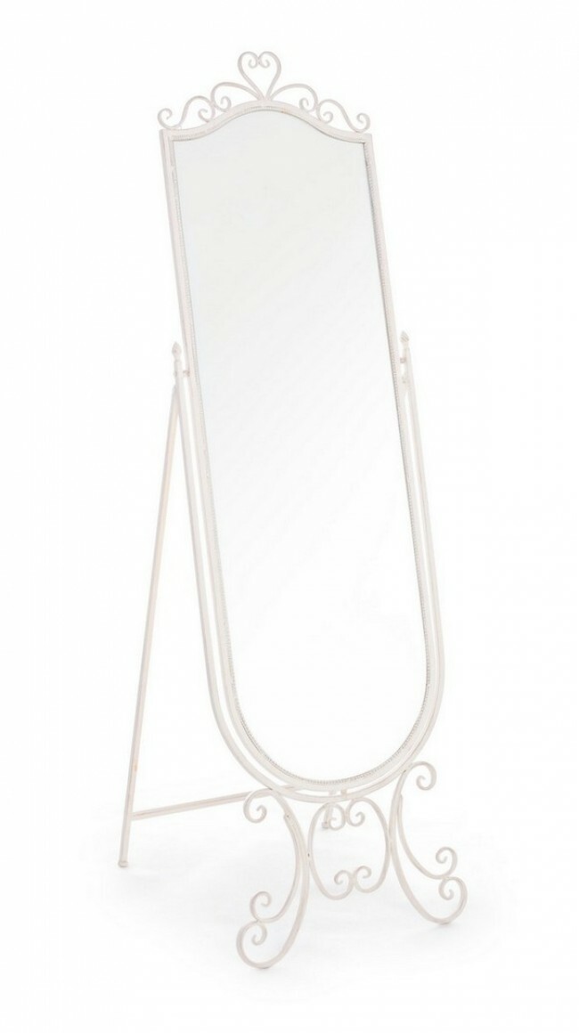 Oglinda podea otel alb patinat Emily 51x50x165 cm - Decorer