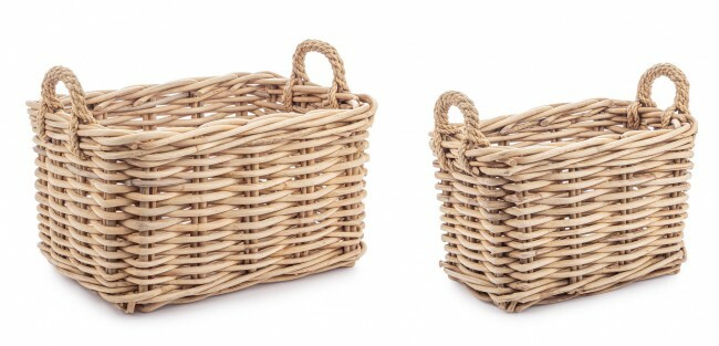 Set 2 cosuri ratan natur Malang 49x36x30 cm, 58x43x35 cm - Decorer