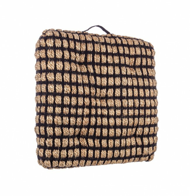 Set 3 perne podea textil maro negru Shaila 60x60x10 cm - Decorer