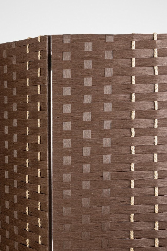 Paravan decorativ bambus hartie maro Jalila 135x6x180 cm - Decorer