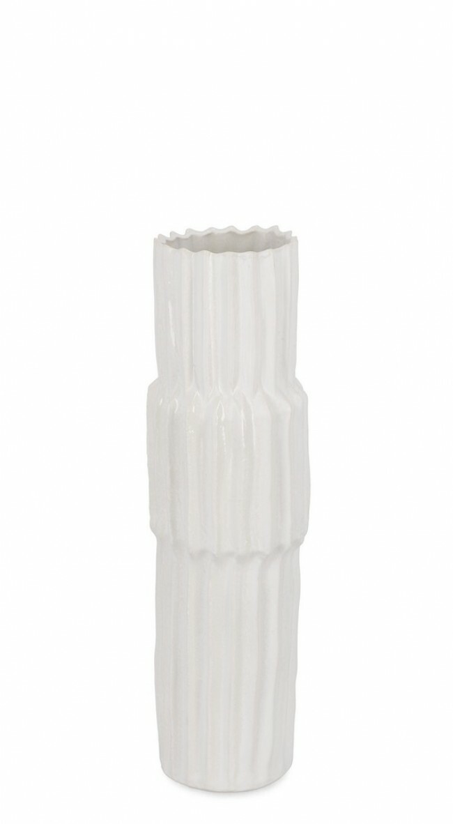 Set 2 vaze flori ceramica alba 18x60 cm - Decorer