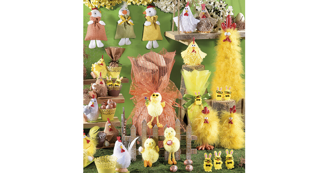 Set 2 Gaini decorative cu cos din textil galben 12x6x11 cm - Decorer