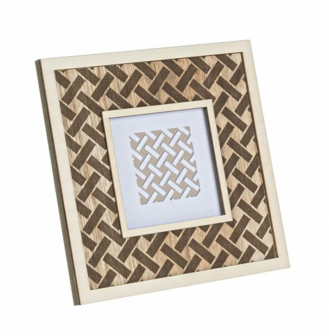 Set 2 rame foto lemn de masa maro natur Allie 19x1x19 cm - Decorer
