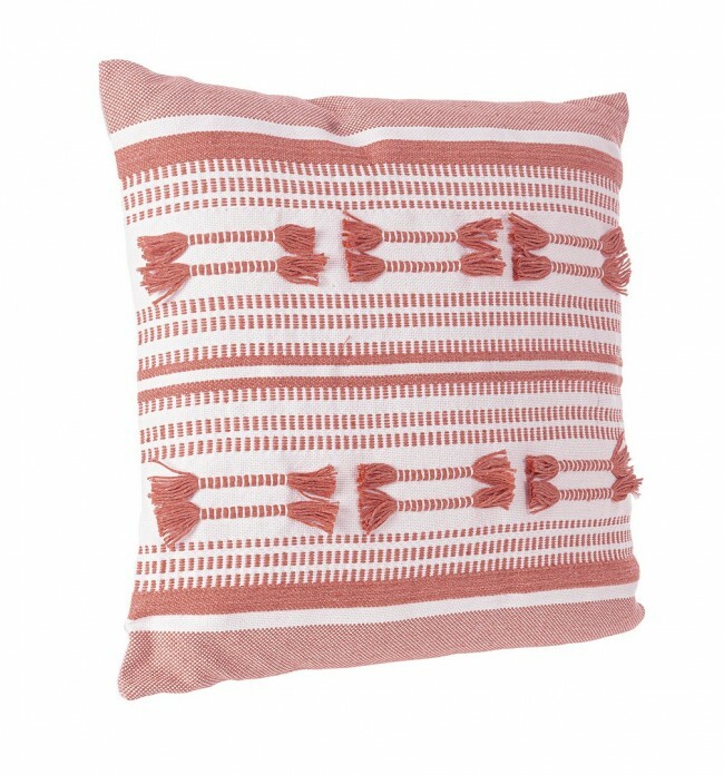 Set 4 perne decorative alb roz Alexie 45x45 cm - Decorer