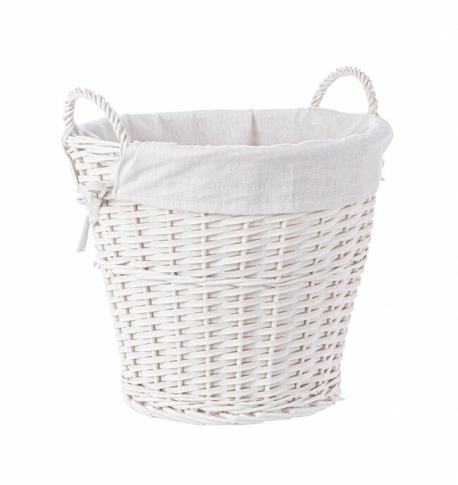 Set 6 cosuri depozitare lemn salcie alb Alesha 38x33 cm - Decorer