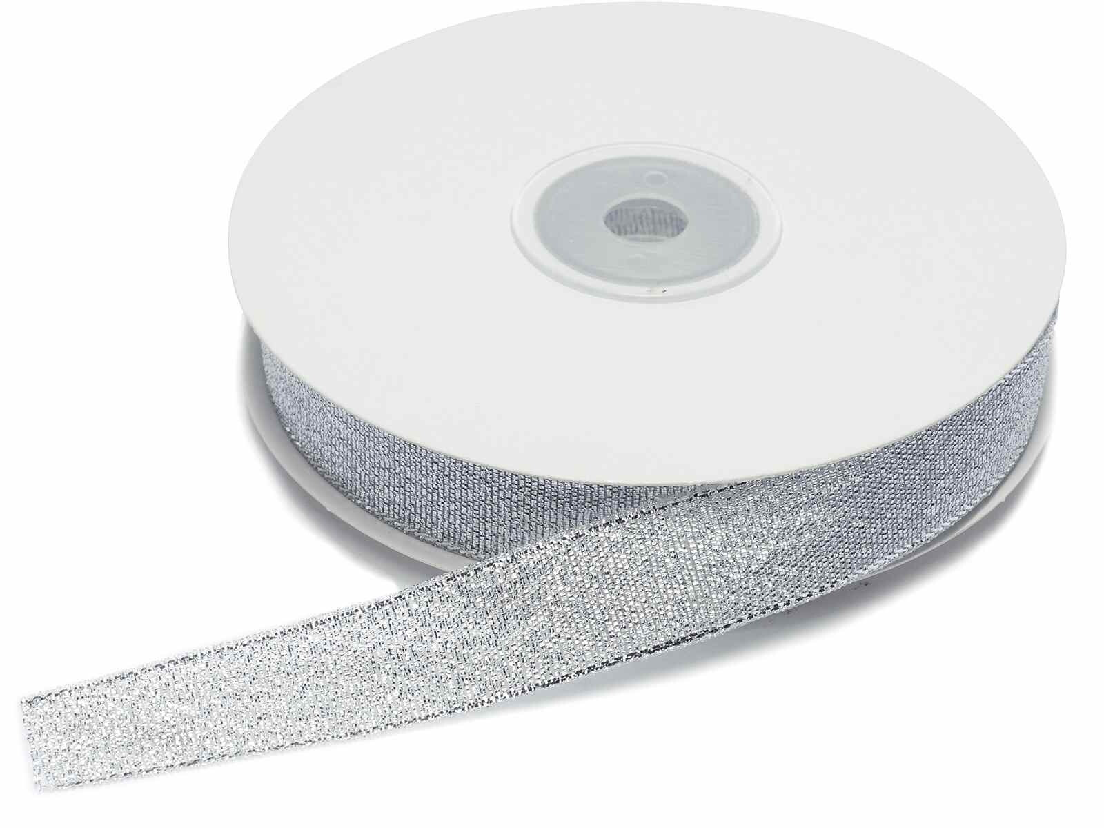 Panglica argintie Craciun 25 m x 1.7 cm - Decorer