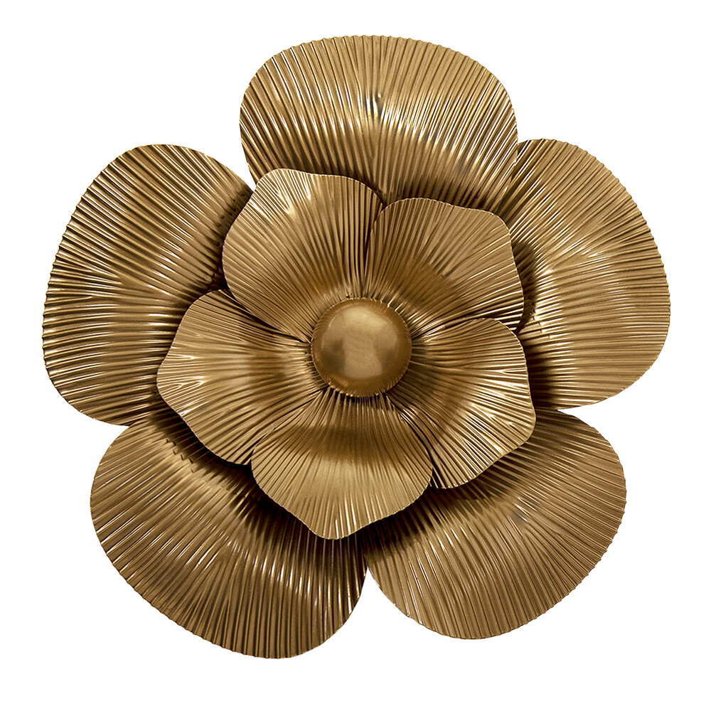 Decoratiune perete fier auriu Floare 34x6 cm - Decorer