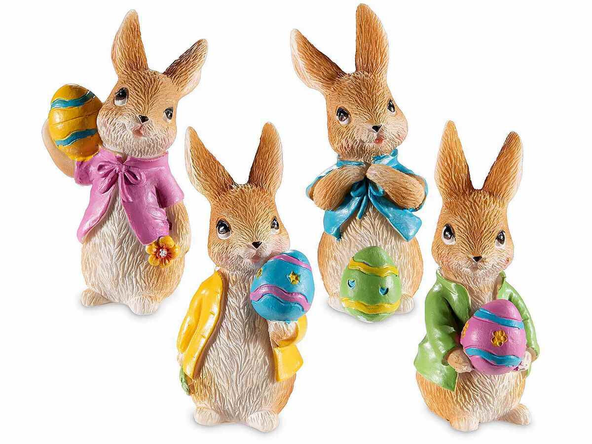 Set 4 figurine Iepurasi Paste 3.5x3x6.5 cm - Decorer