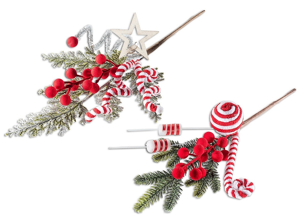 Set 8 crengute Craciun brad acadele 33 cm - Decorer