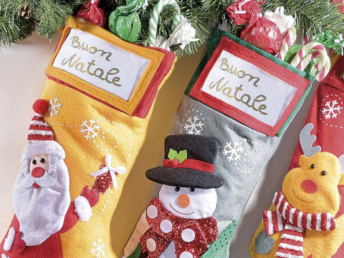 Set 3 ciorapi suspendabili din textil model personaje Craciun 25x46 ...