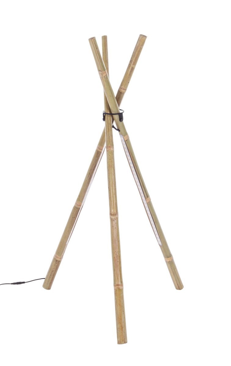 Lampadar bambus natur cu led Arusha 51 cm x 47 cm x 109 h - Decorer