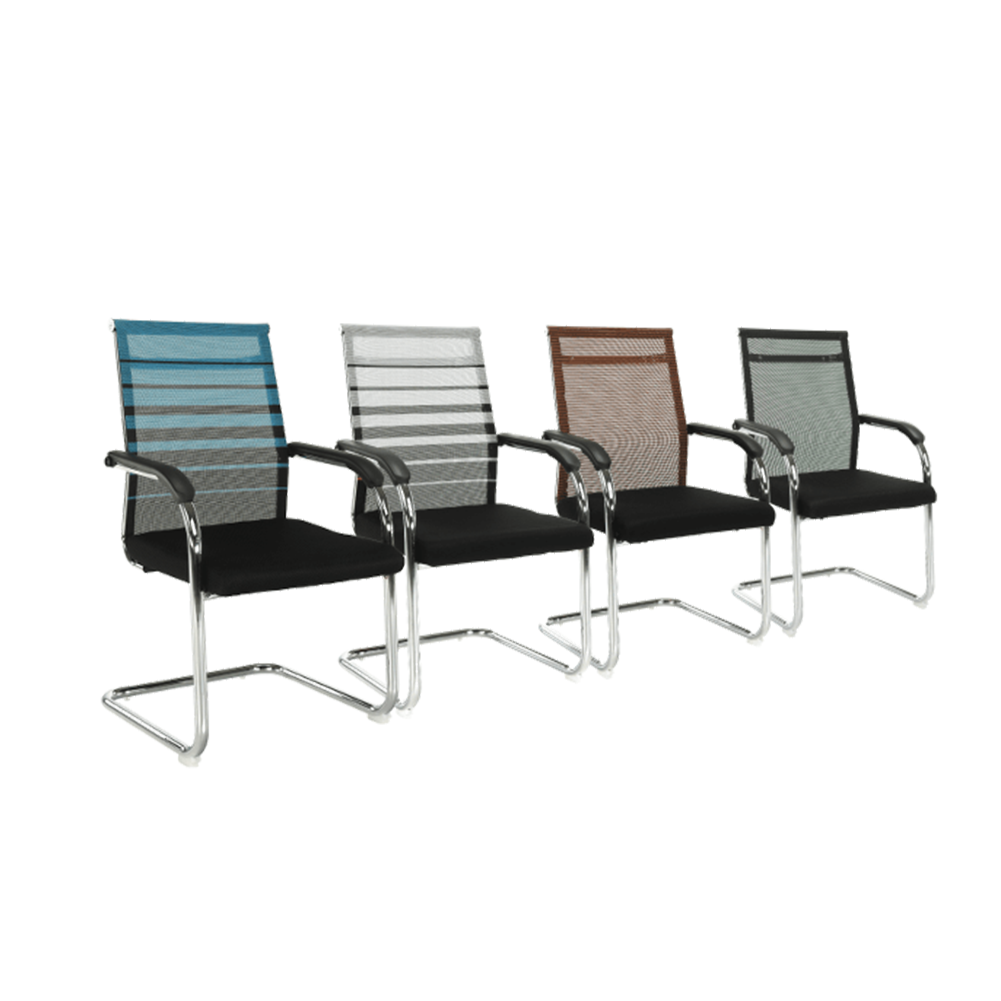 Scaun conferinta argintiu negru Esin 55x64x93 cm - Decorer