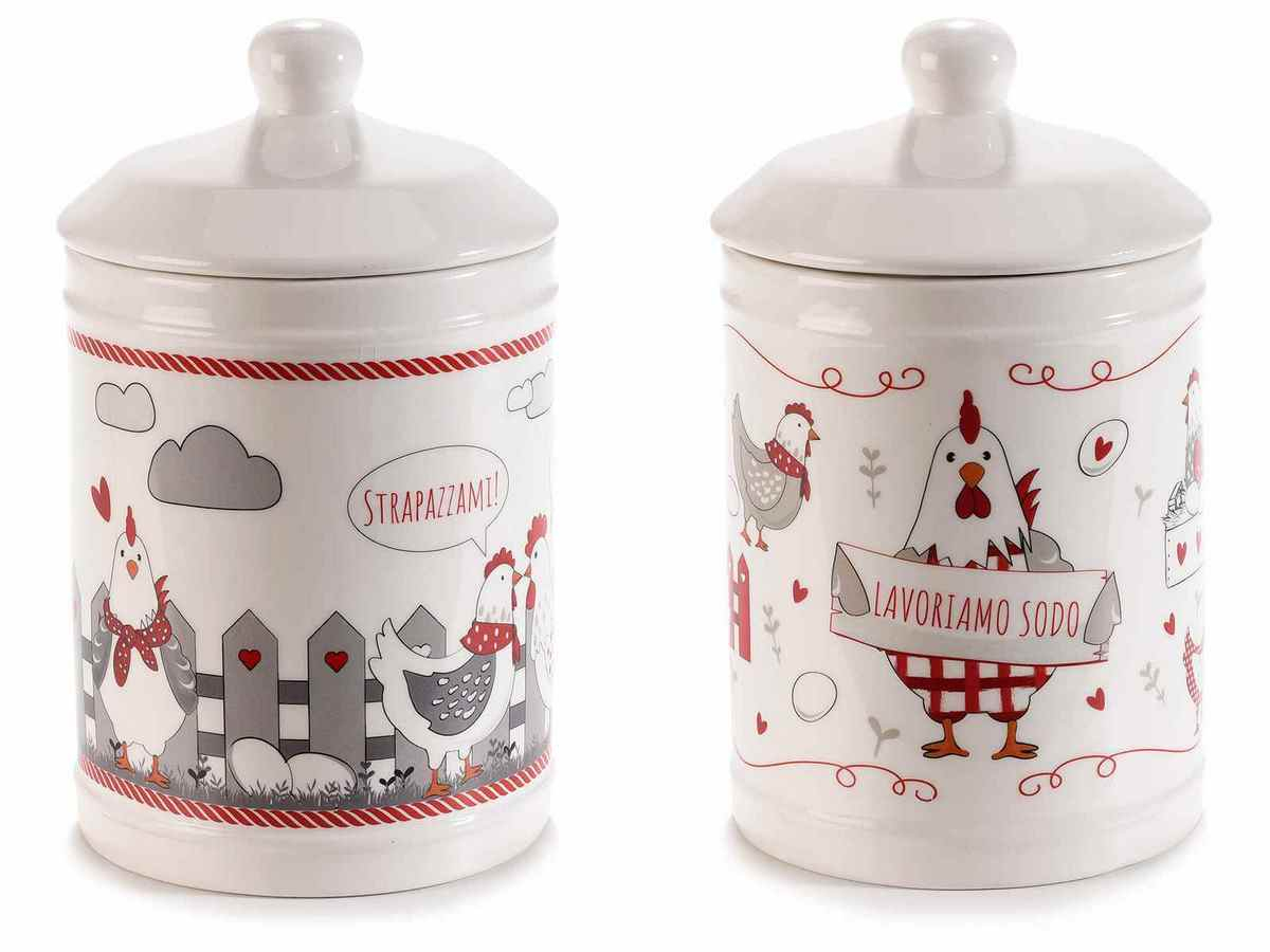 Set 2 borcane decorative ceramica 11.5x19 cm - Decorer
