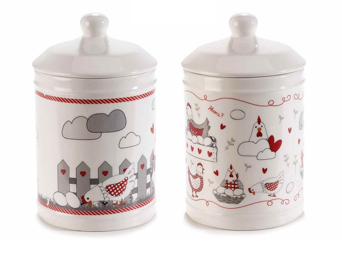 Set 2 borcane decorative ceramica 11.5x19 cm - Decorer