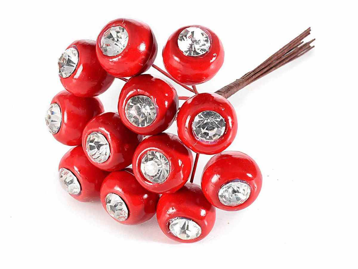 Set 144 fructe rosii 2x13 cm - Decorer
