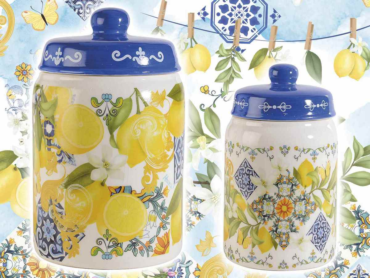 Set 2 borcane decorative Agrumi 11.5x19 cm, 8.5x14.5 cm - Decorer