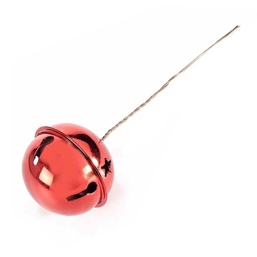 Set 30 clopotei metal rosu 5x14.5 cm - Decorer