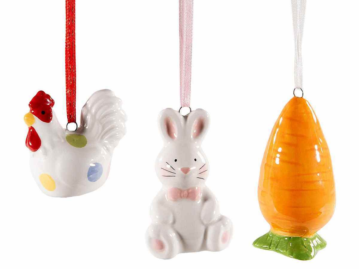Set 6 decoratiuni Paste ceramica multicolora 3x6.5 cm - Decorer