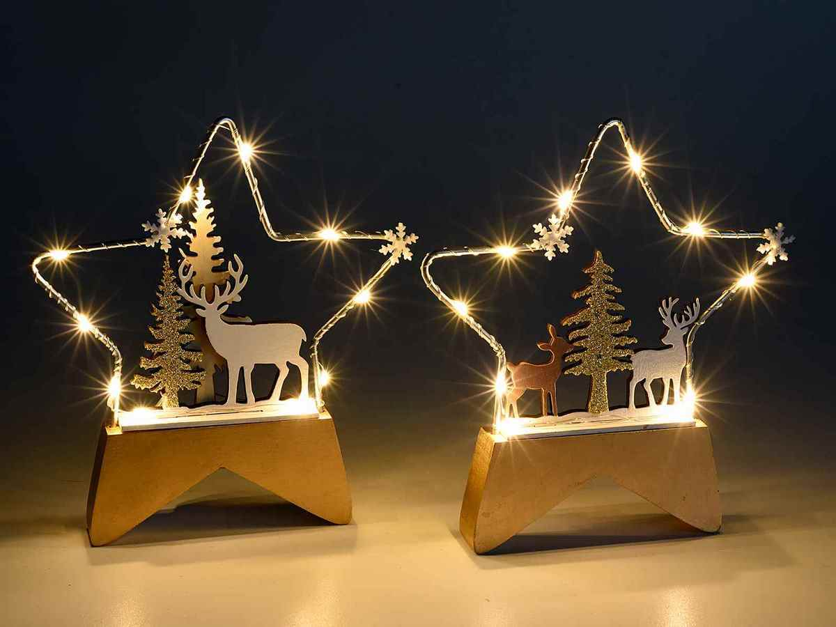Set 2 decoratiuni Ren cu led 17x2x19.5 cm - Decorer
