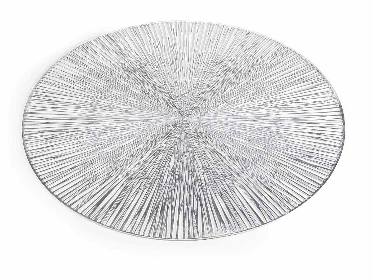 Set 12 suporturi farfurii plastic argintiu 38 cm - Decorer