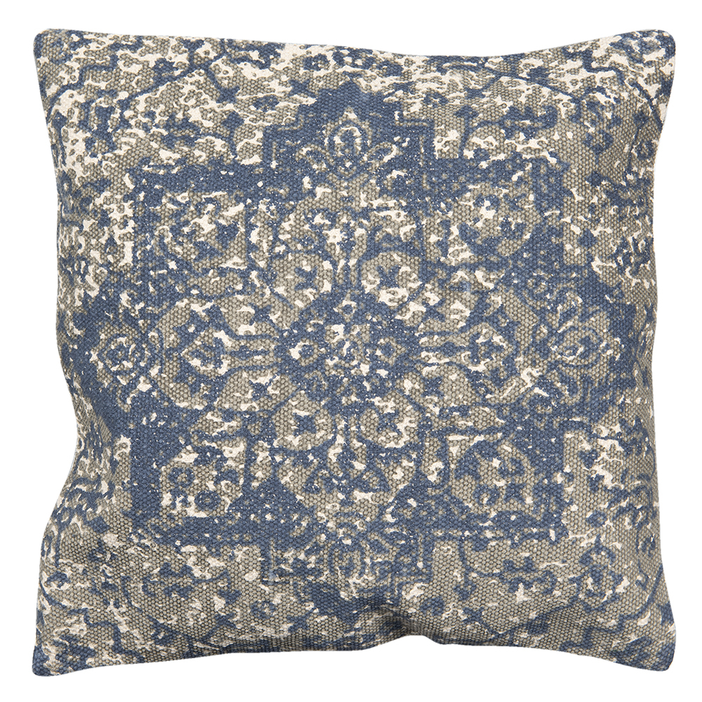 Set 2 fete perne bumbac bej albastru 50x50 cm - Decorer