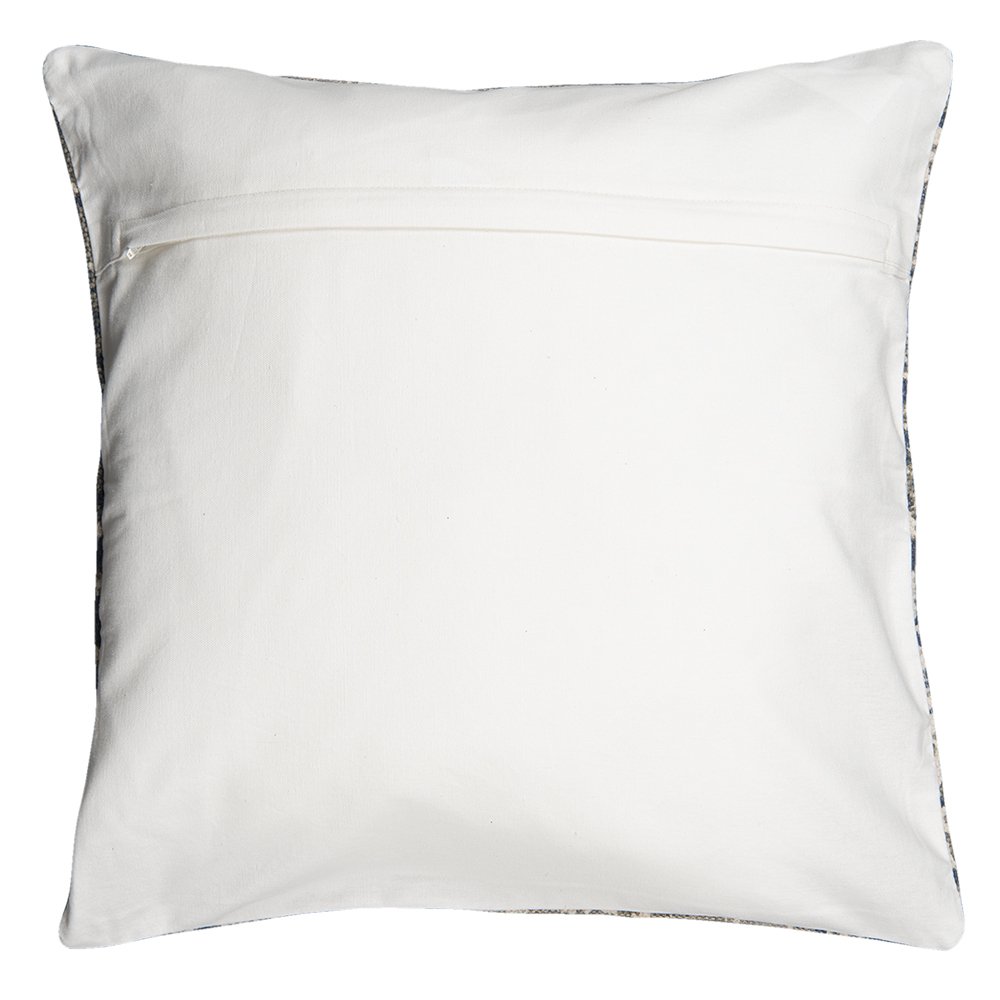 Set 2 fete perne bumbac bej albastru 50x50 cm - Decorer