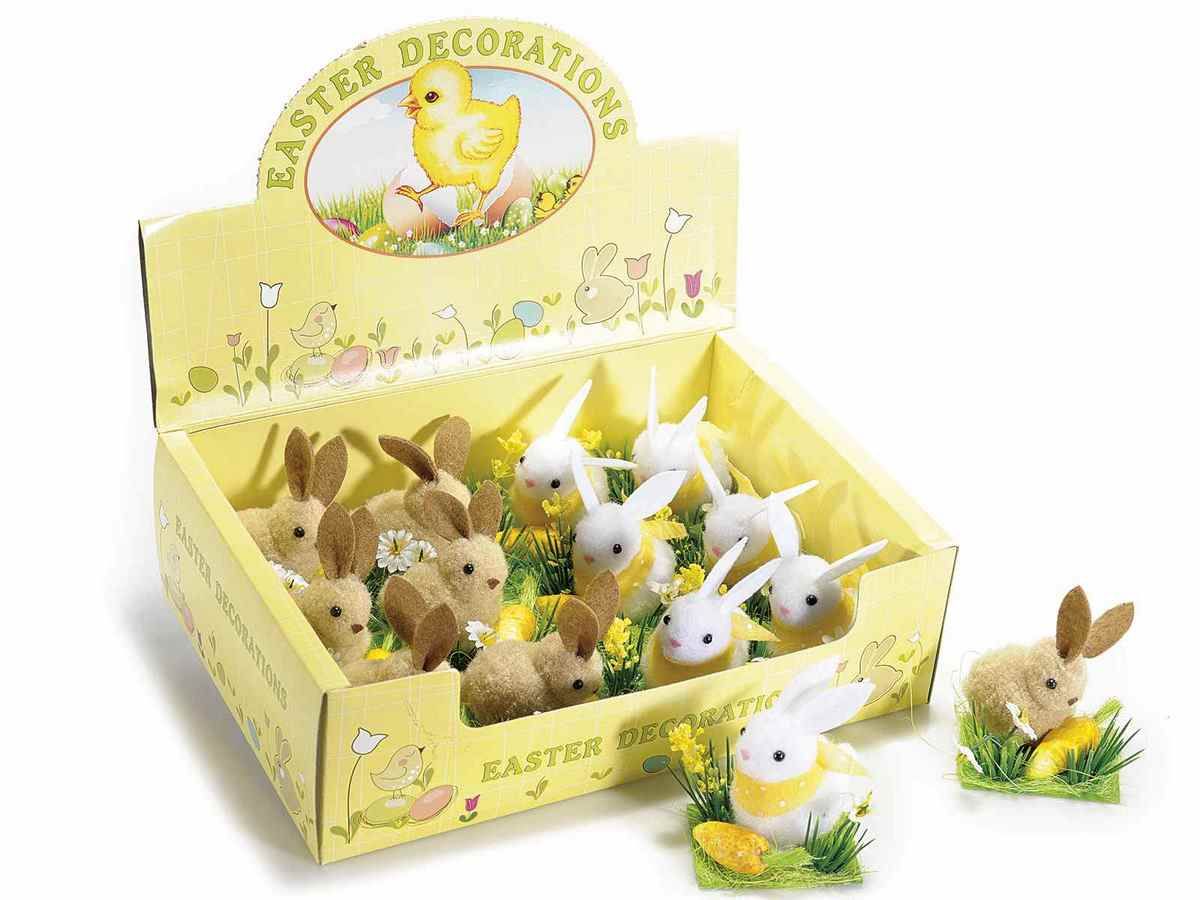 Set 12 Iepurasi Paste 6x5.5x7 cm - Decorer