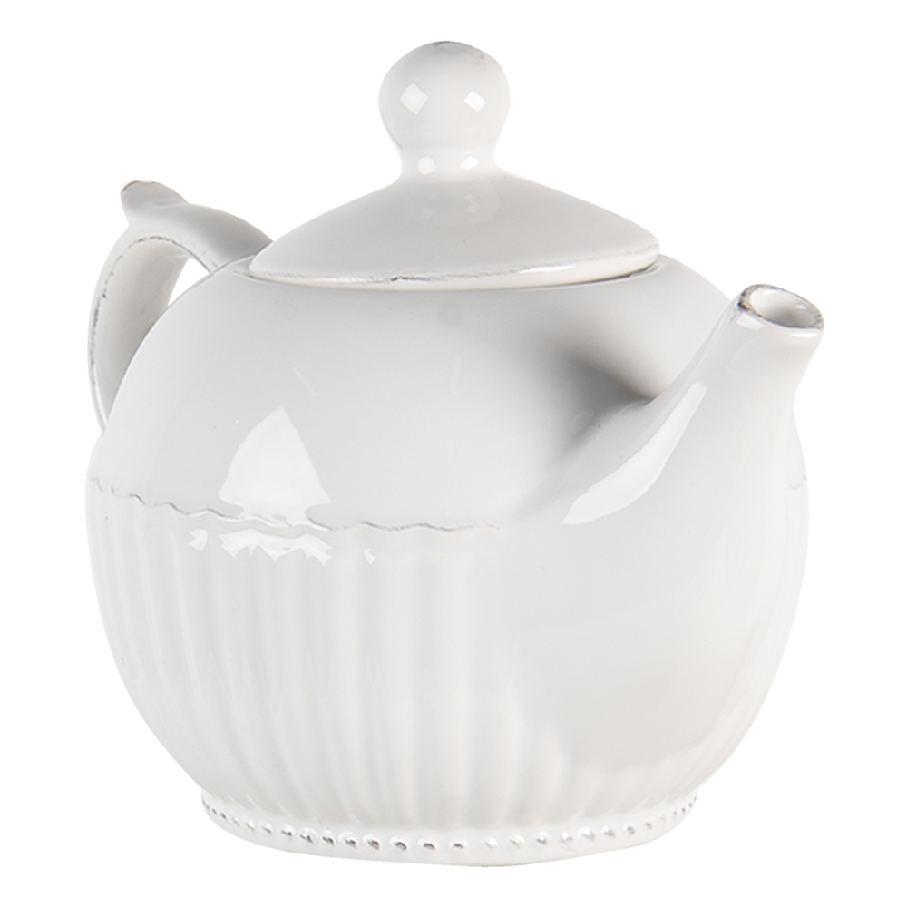 Ceainic ceramica alba 21x13x14 cm, 750 ml - Decorer