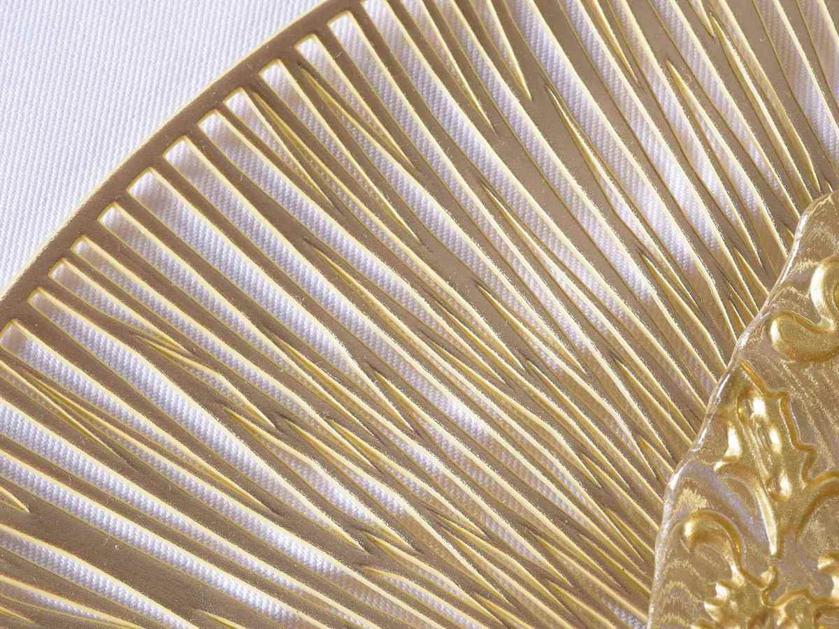 Set 12 suporturi farfurii plastic auriu 38 cm - Decorer