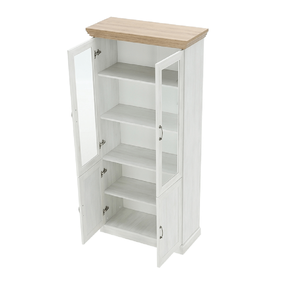 Vitrina pal alb pin nordic natur stejar salbatic Royal 87x39x187 cm ...