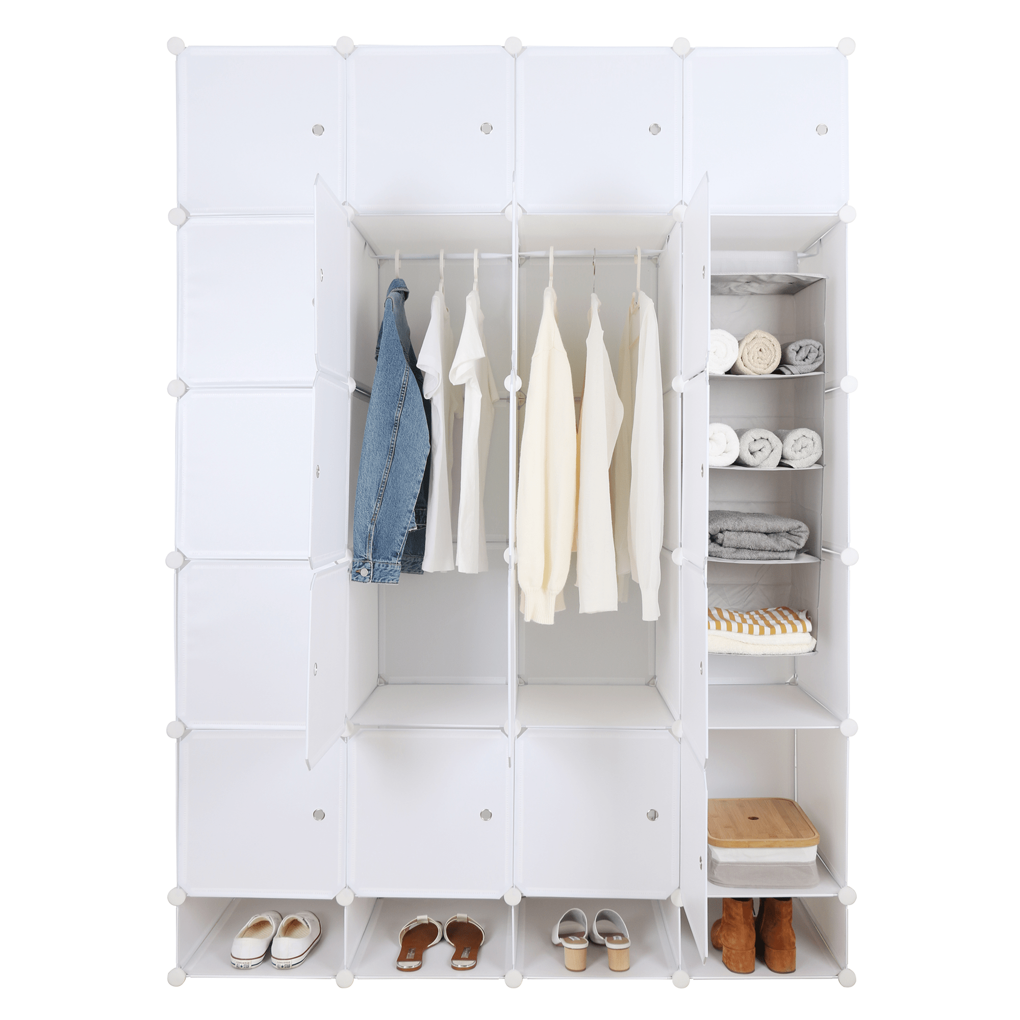 Dulap modular plastic metal alb Zafod 148x46x202 cm - Decorer